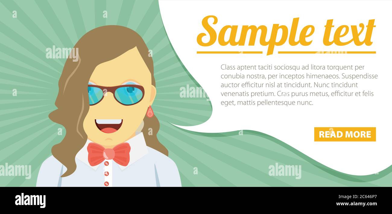 Fun concept. Vector flat design illustration. Horizontal layout with a ...