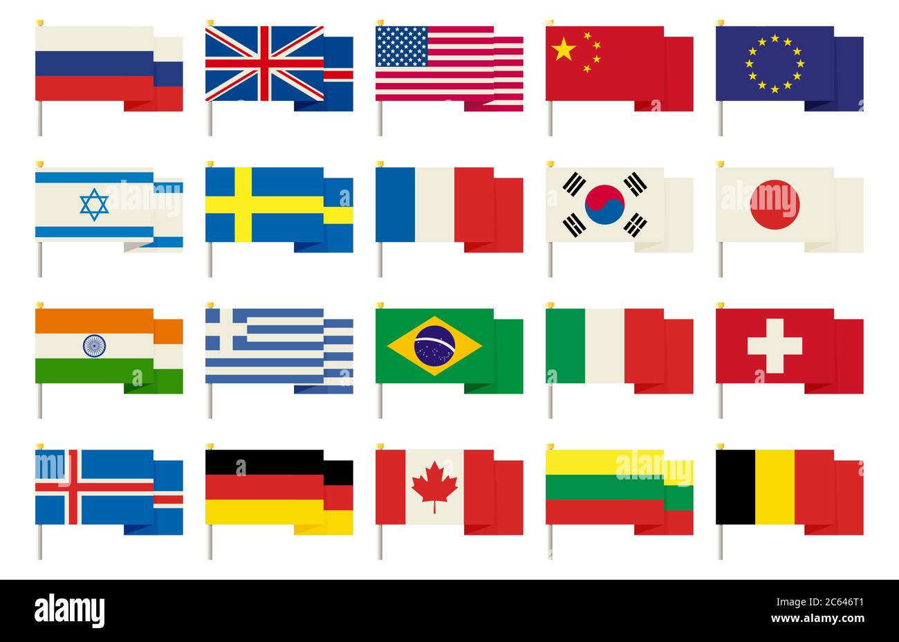 Flags icons in flat style. Simple flags of the countries Stock Vector ...