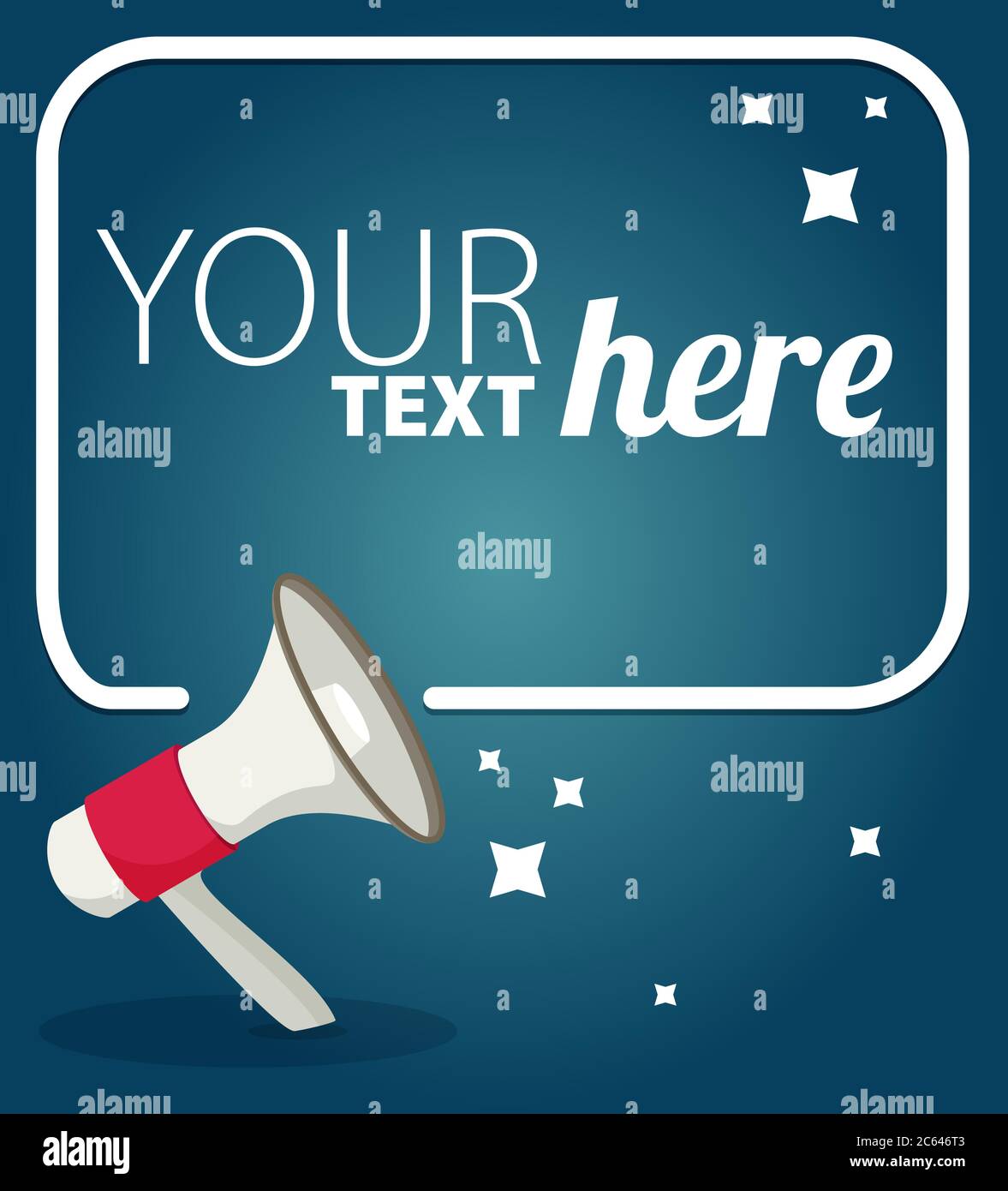 Megaphone text bubble card with place for your text. Flat. Vector ...