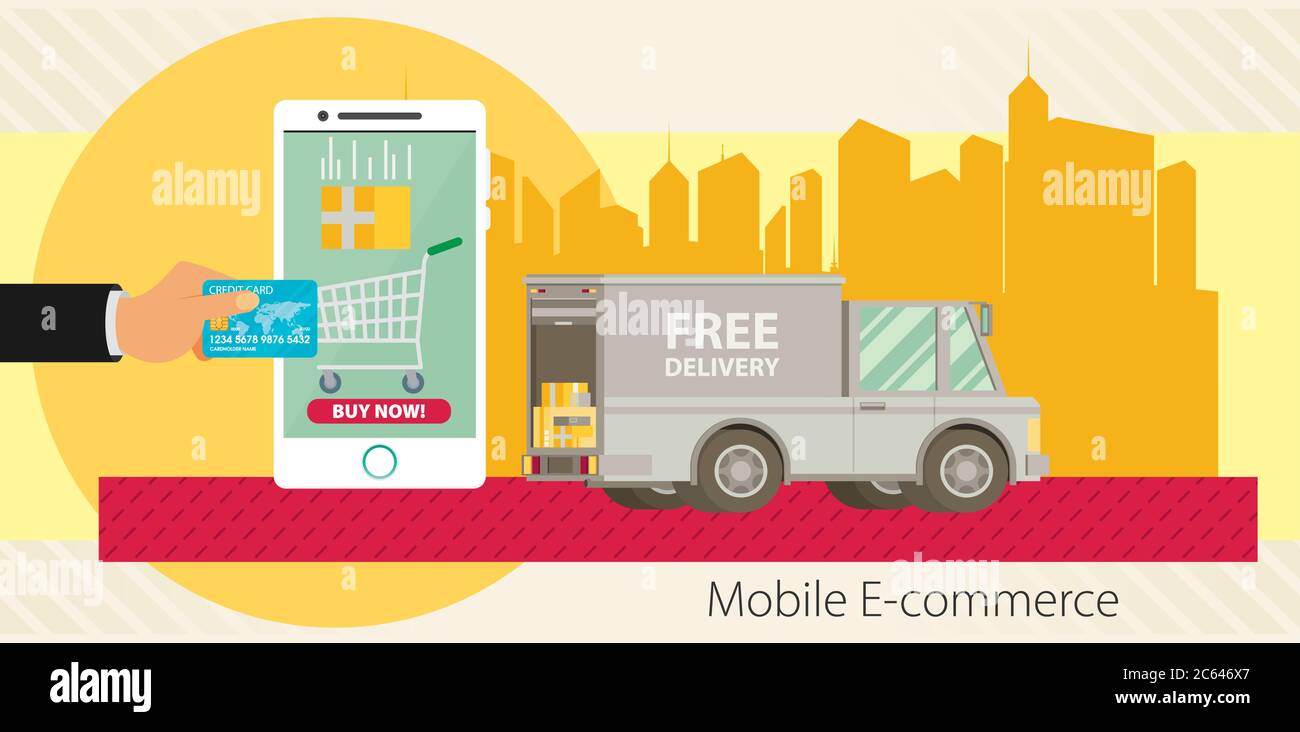 Flat design concept E-commerce vector Stock Vector Image & Art - Alamy