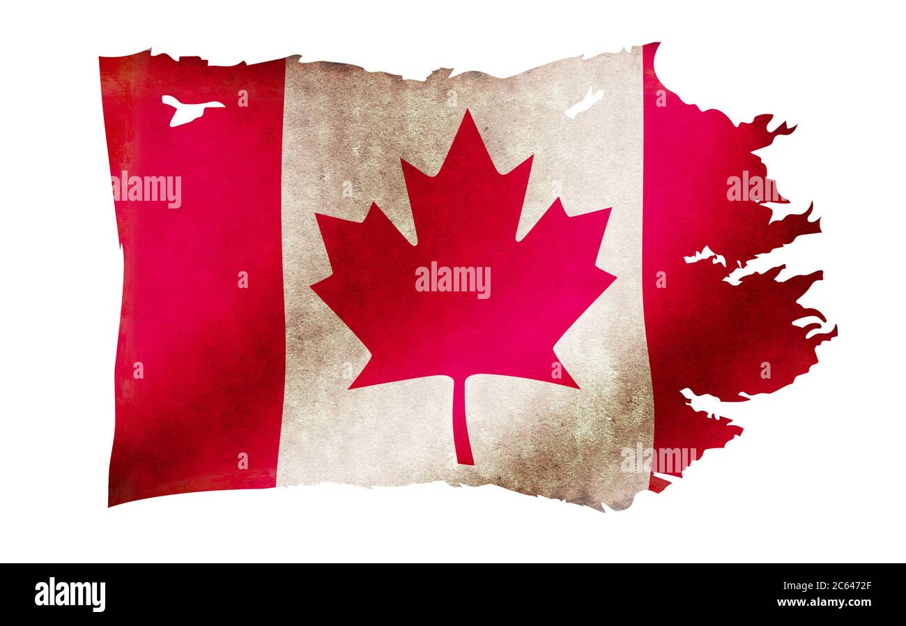 Dirty and torn country flag illustration / Canada Stock Photo - Alamy