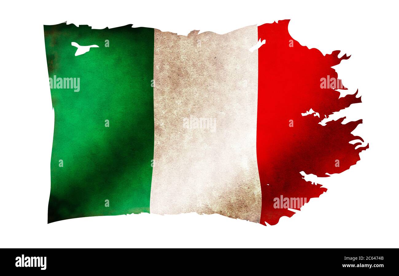 Dirty and torn country flag illustration / Italy Stock Photo - Alamy