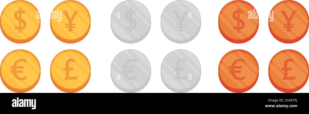Flat Coin vector set Stock Vector Image & Art - Alamy