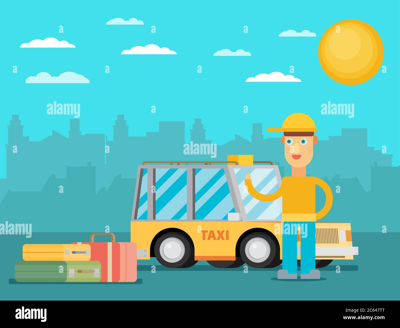 Happy driver in car Stock Vector Images - Alamy