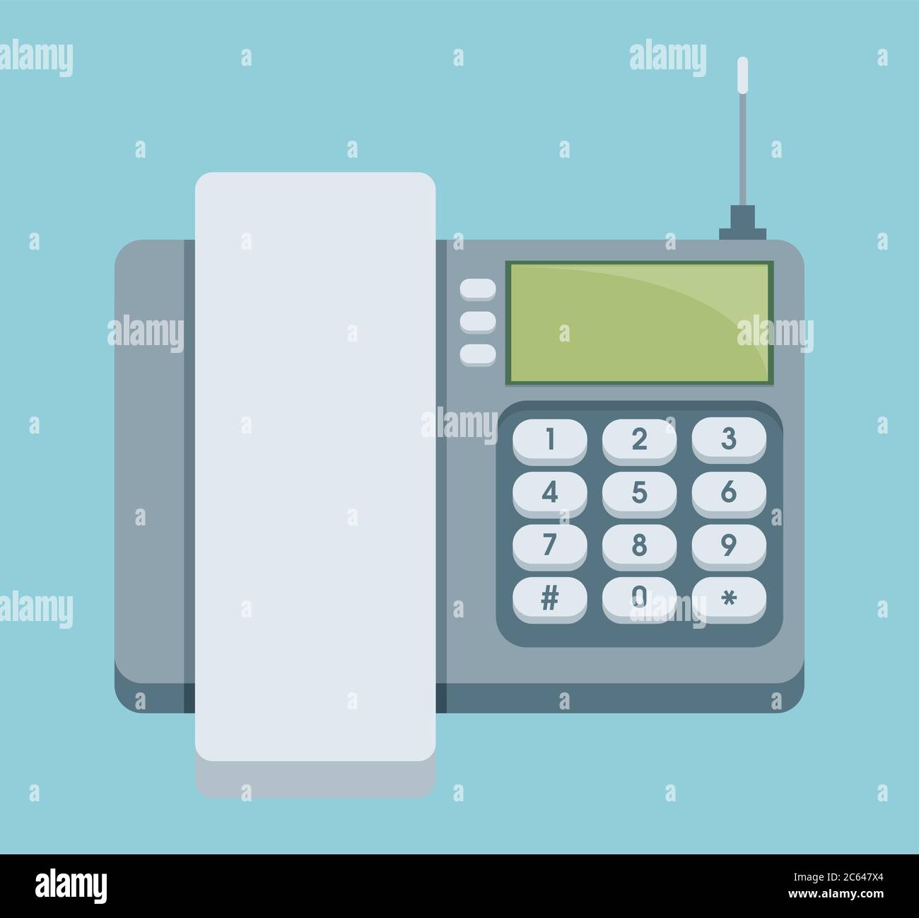 Cordless phone vector flat icon. Vector flat icon of phone with keypad ...