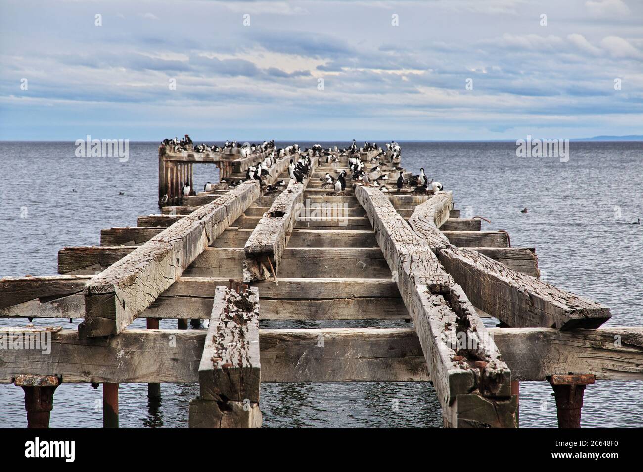 Old Wharf in the Harbor of Punta Arenas, Patagonia, Chile Stock Photo ...