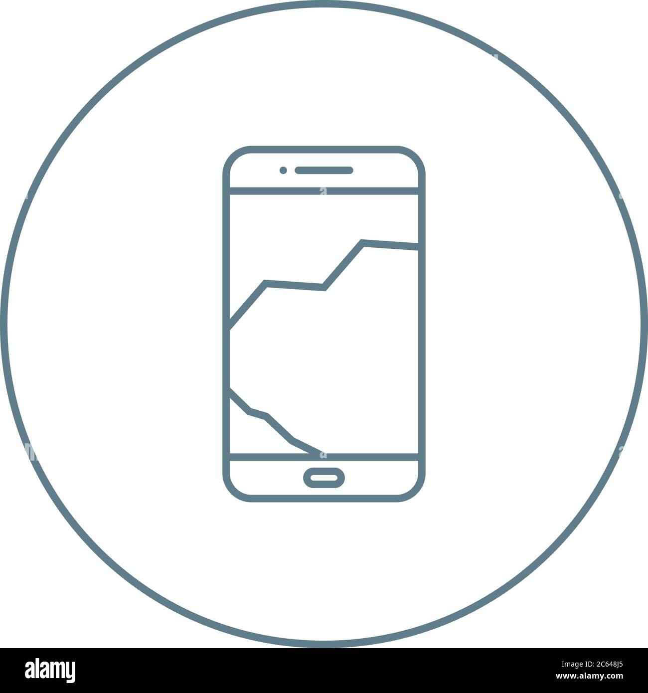 Unique Broken Cell Phone Vector Line Icon Stock Vector Image & Art - Alamy