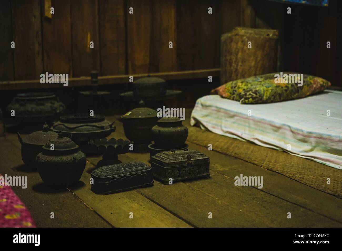 The interior of traditional Melanau People house, one of the ethnic in ...