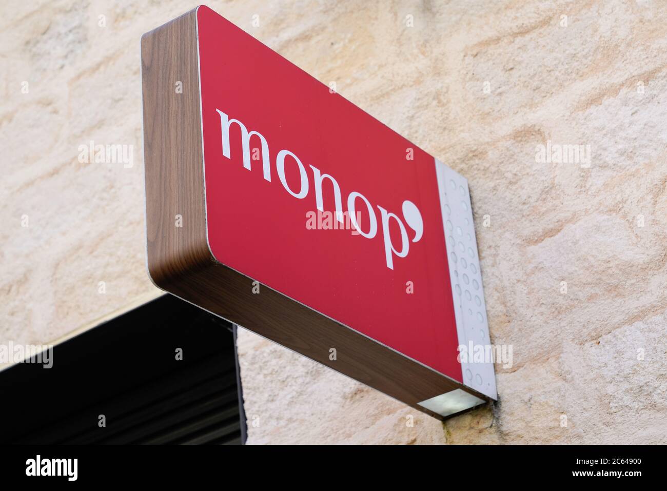 Bordeaux , Aquitaine / France - 07 05 2020 : Monop' sign logo chain of ...