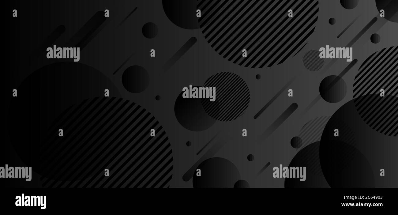 Abstract geometric dynamic circles black gradient shape background ...
