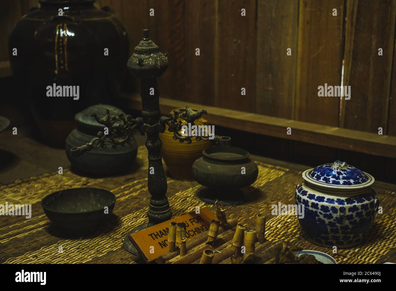 The interior of traditional Melanau People house, one of the ethnic in ...