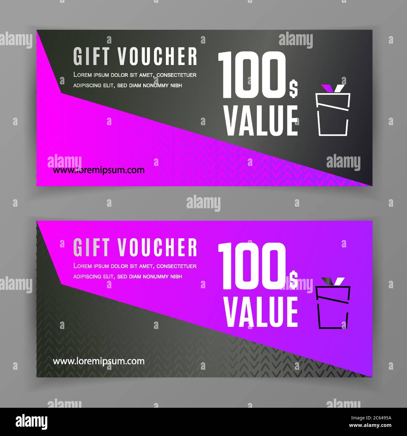 Vector gift voucher template. Universal flyer for business. Black ...