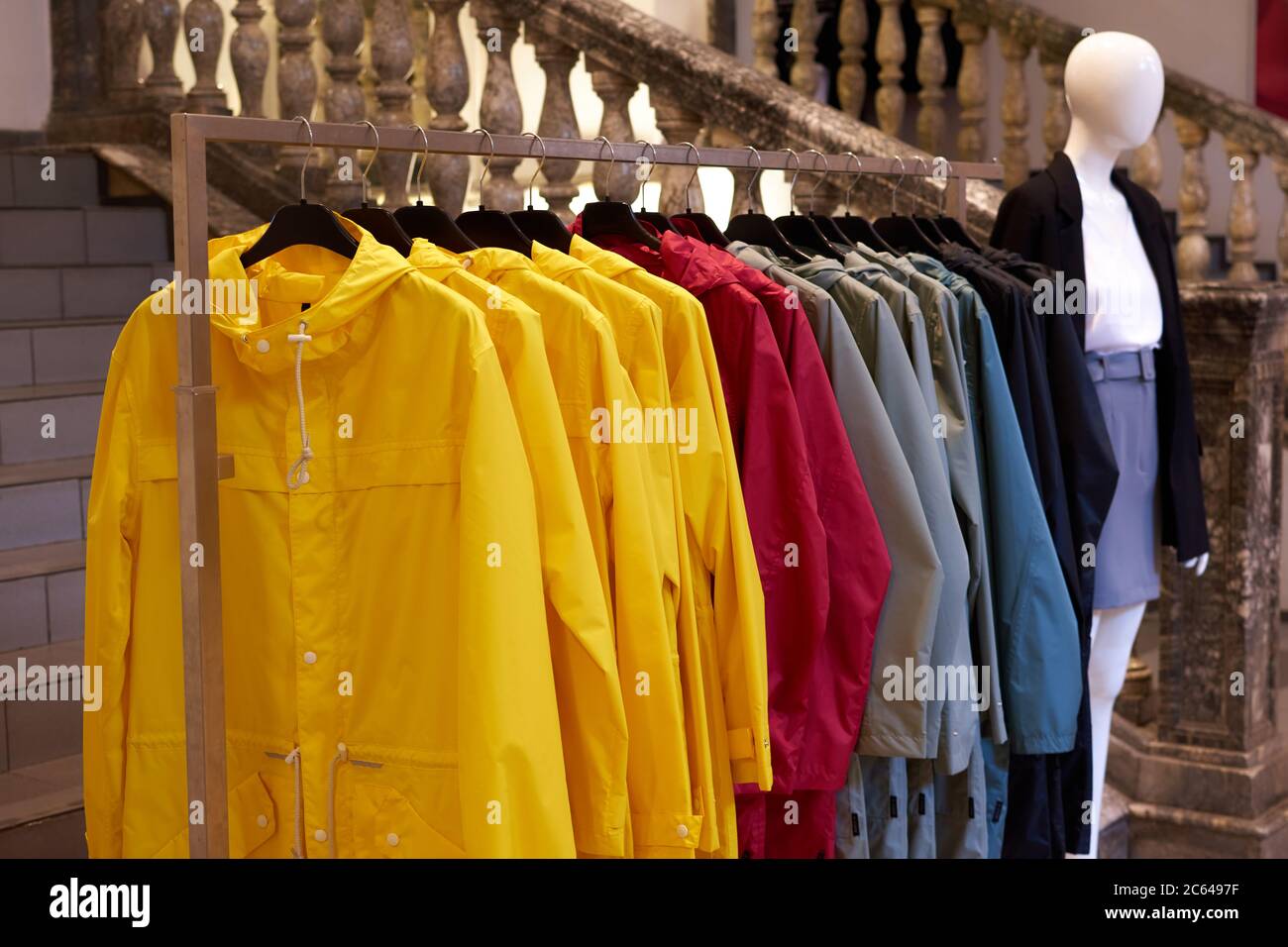 Raincoat hanging hi-res stock photography and images - Alamy
