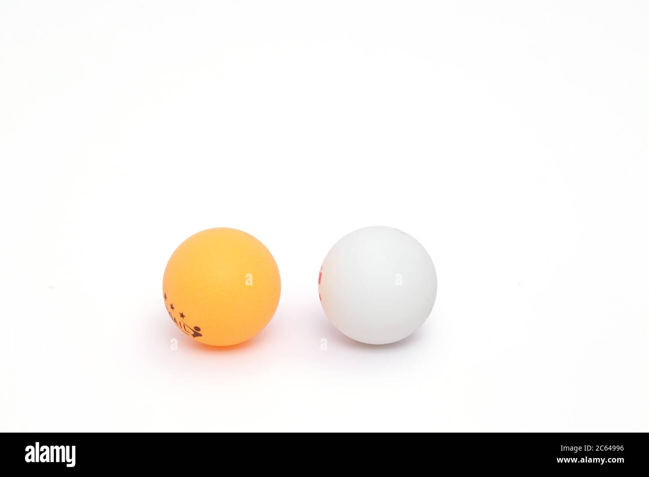 Portrait of White and Yellow Balls. Isolated on white background Stock ...