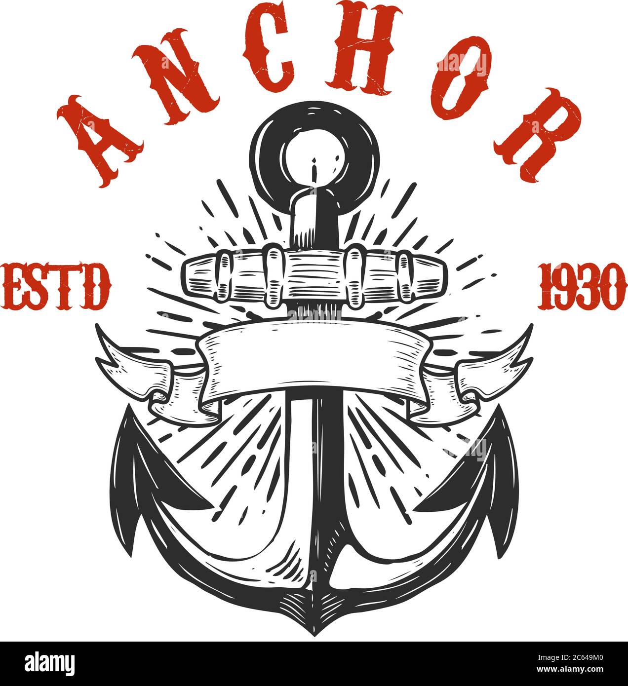 Decorative ship engraving Stock Vector Images - Alamy