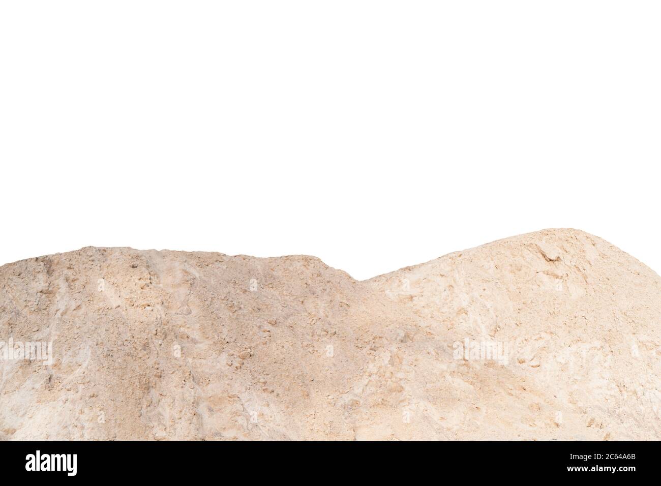 Heap building sand material. Heap of sand isolated on white background ...