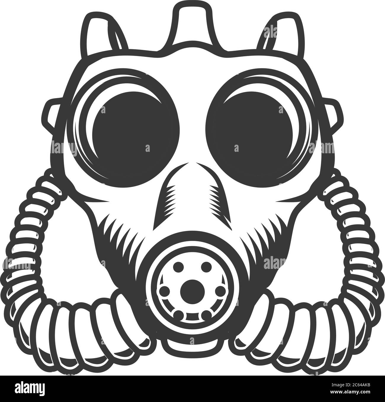 Illustration of gas mask isolated on white background. Biohazard ...