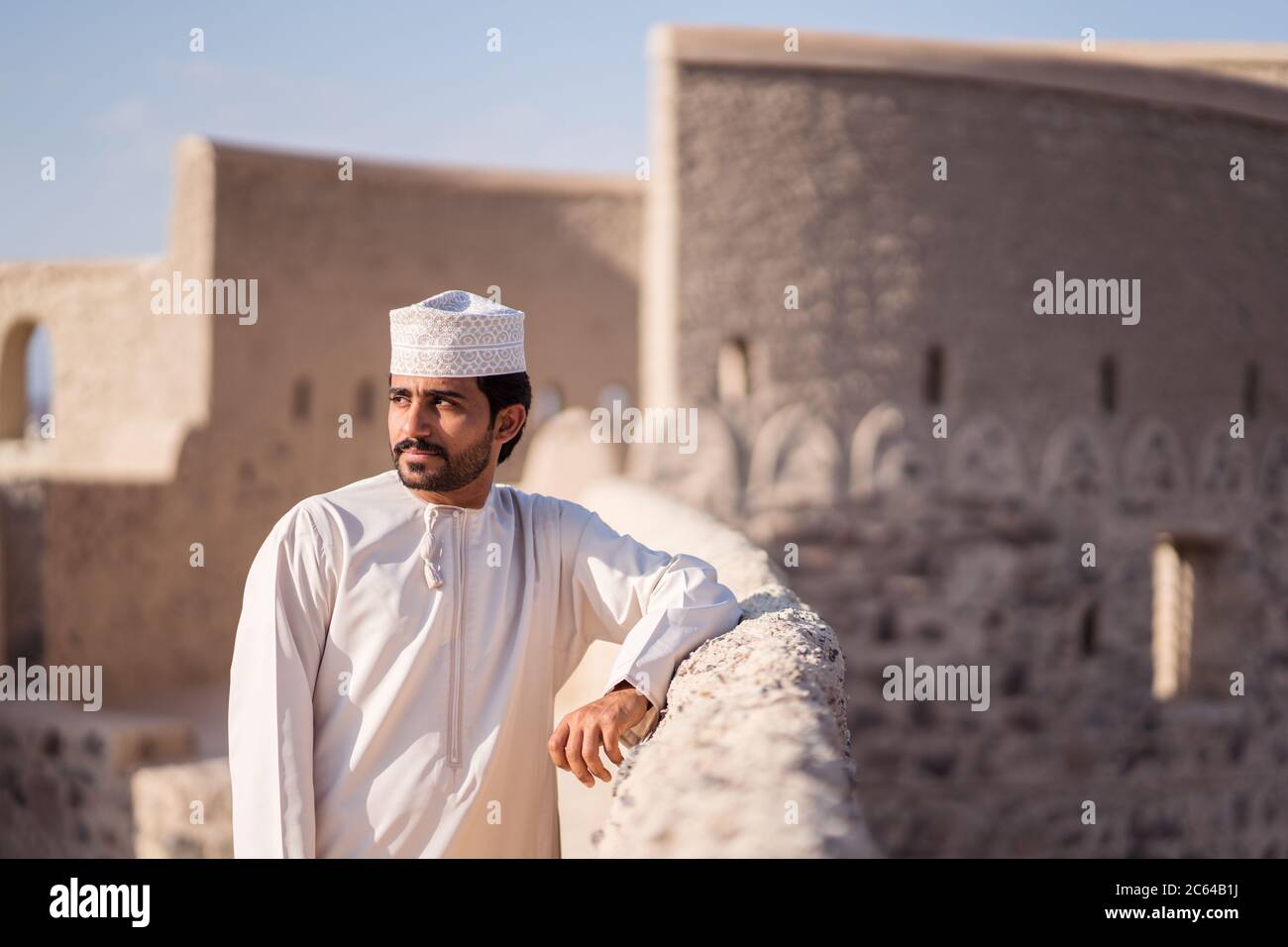 Bahla / Oman - February 16, 2020: Handsome young Omani Muslim man with ...
