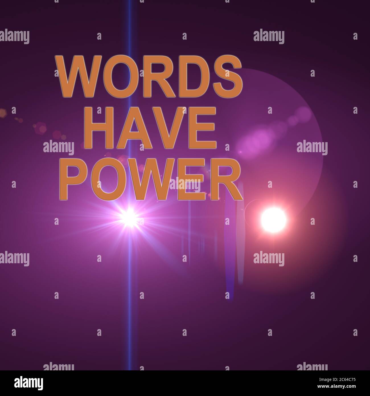 Inspirational quotes on optical flares background Stock Photo - Alamy