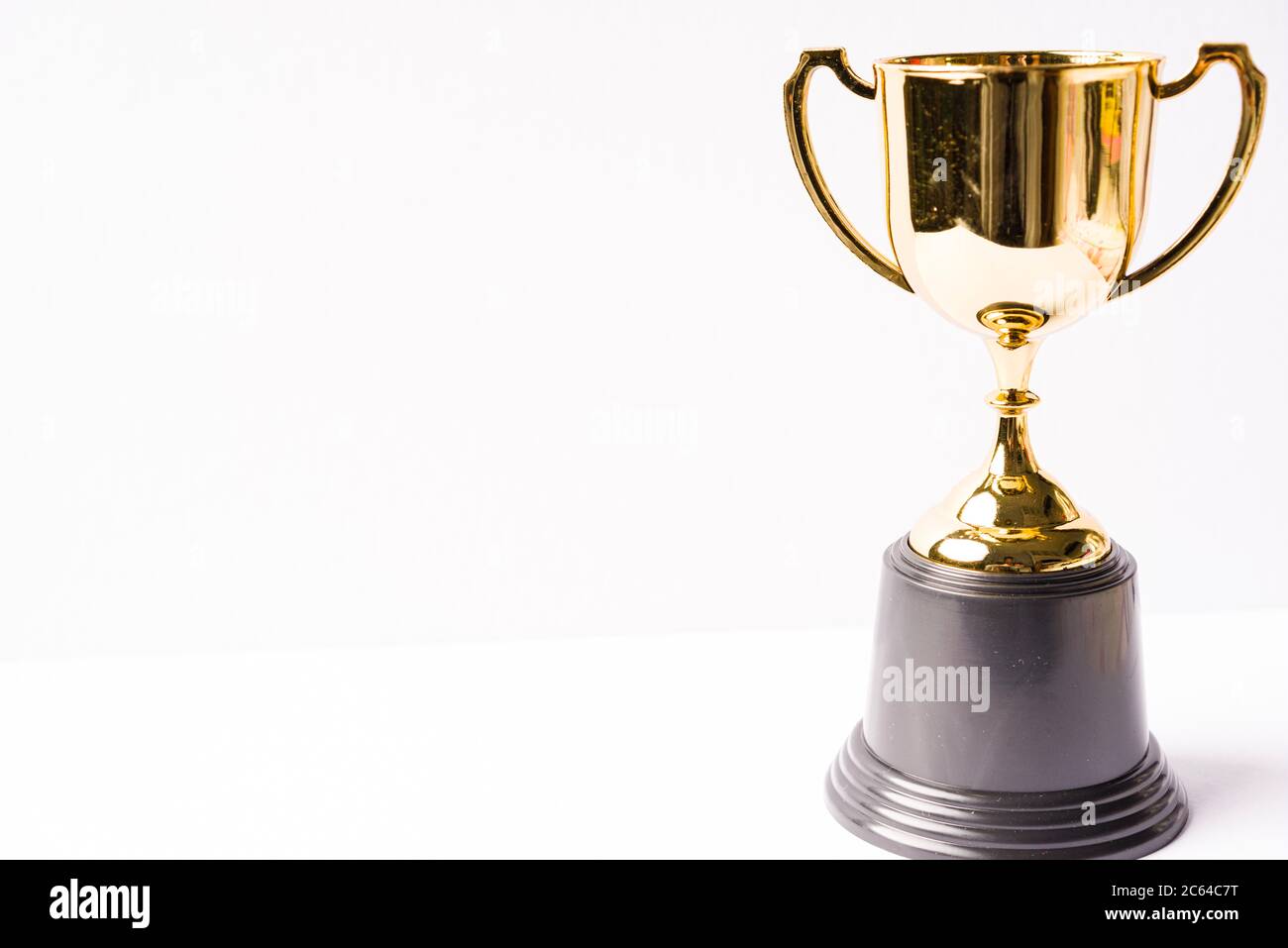 Isolated shot of trophy replica against white background Stock Photo ...