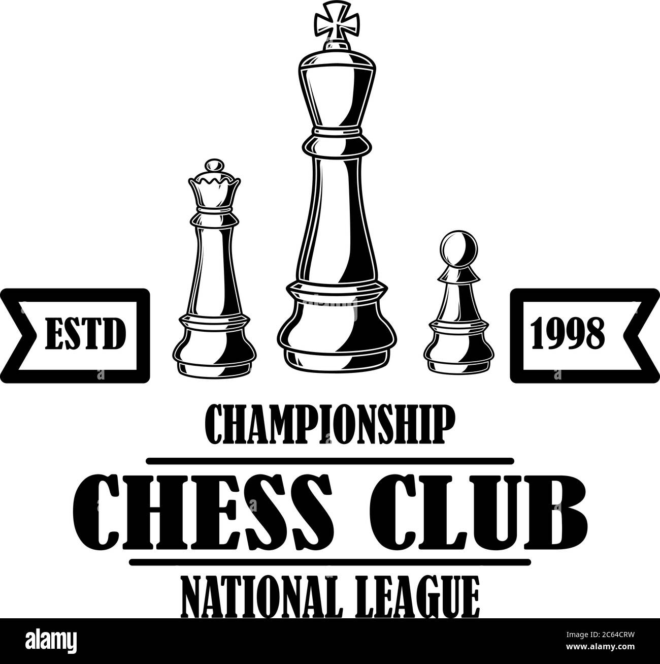 Chess club emblem template. Design element for emblem, sign, logo ...