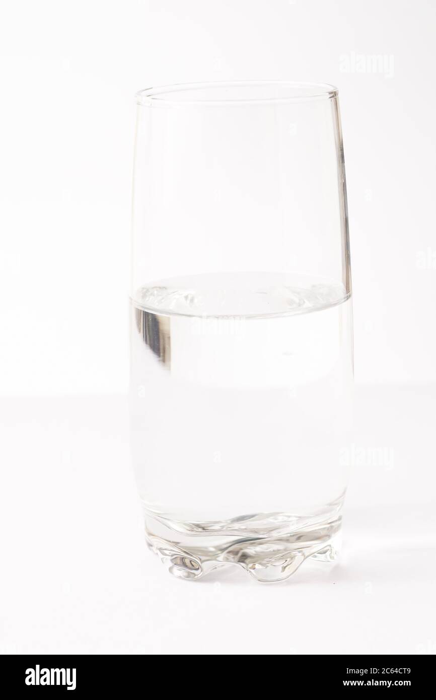 Glass half empty or glass half full. Psychology or motivational concept ...