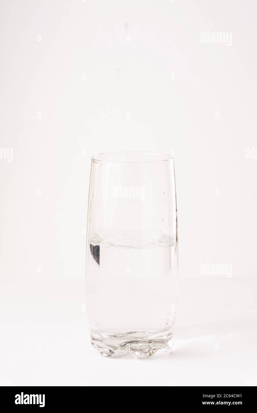 Glass half empty or glass half full. Psychology or motivational concept ...