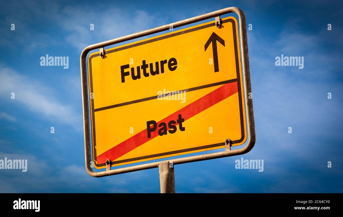 Street Sign the Direction Way to Future versus Past Stock Photo - Alamy