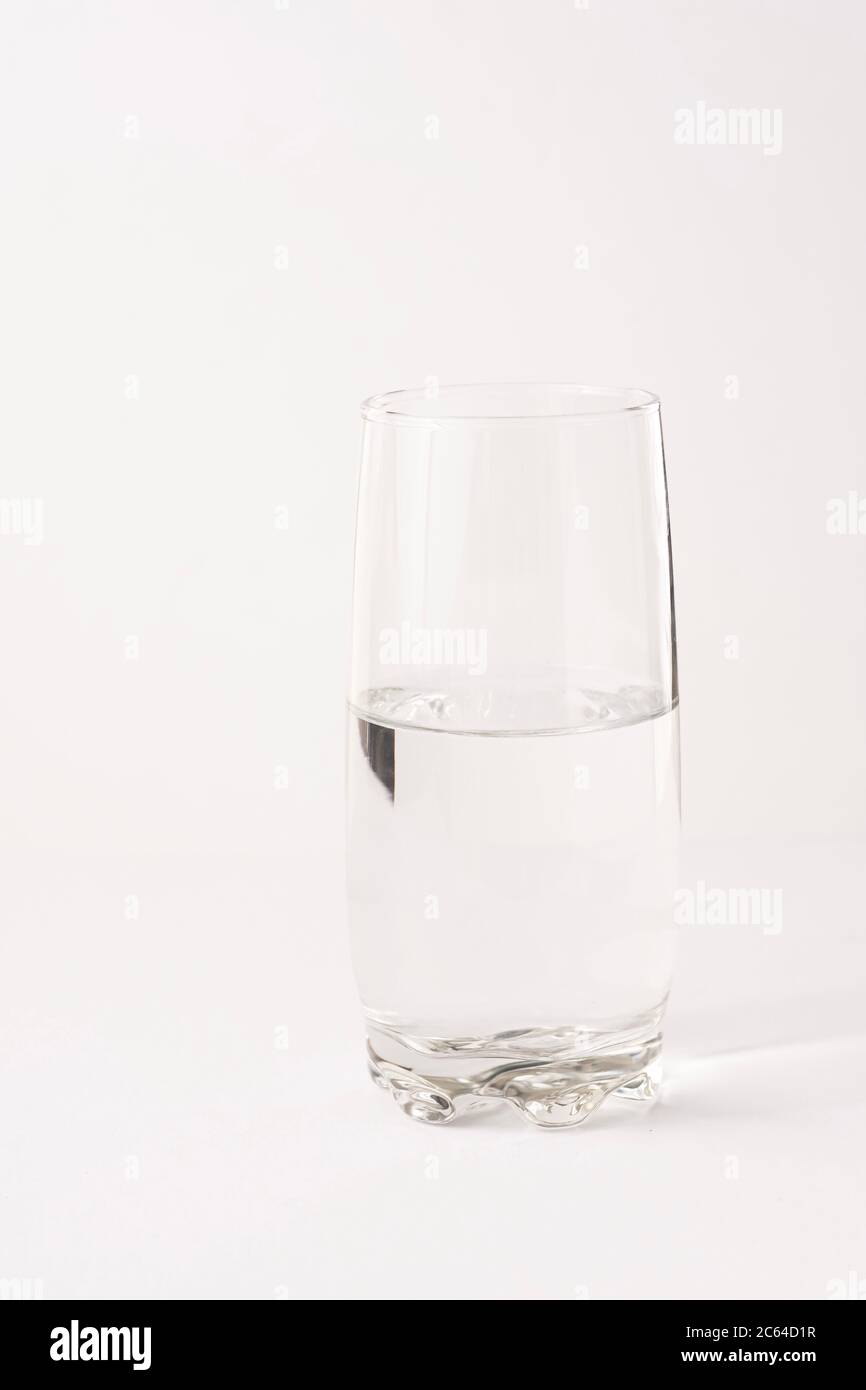 Glass half empty or glass half full. Psychology or motivational concept ...