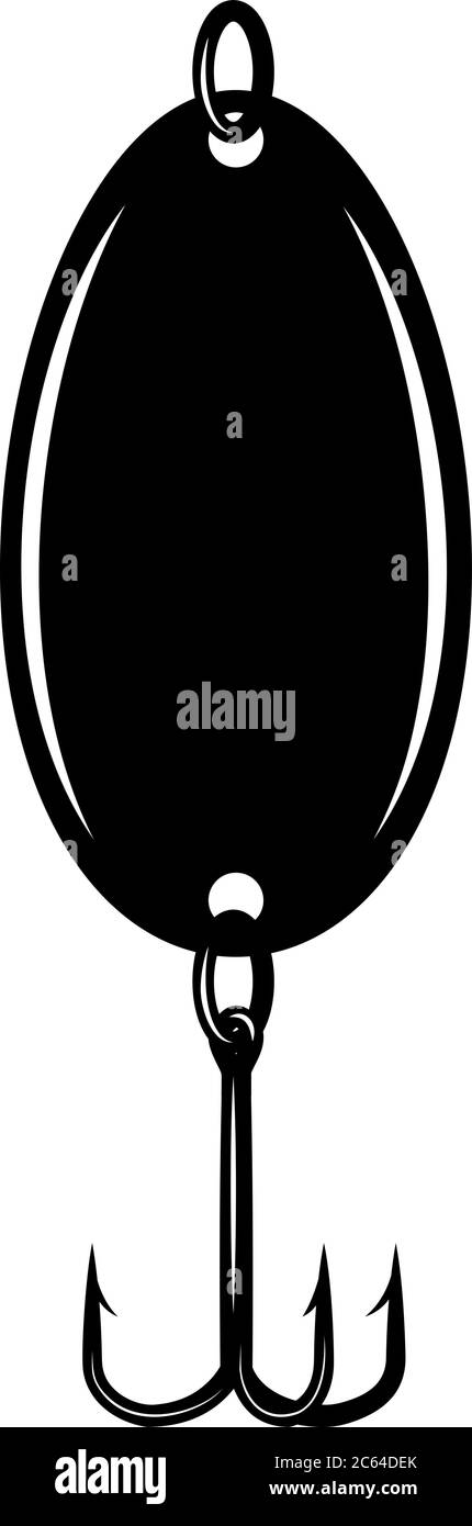 Illustration of fishing bait, lure. Design element for logo, label ...