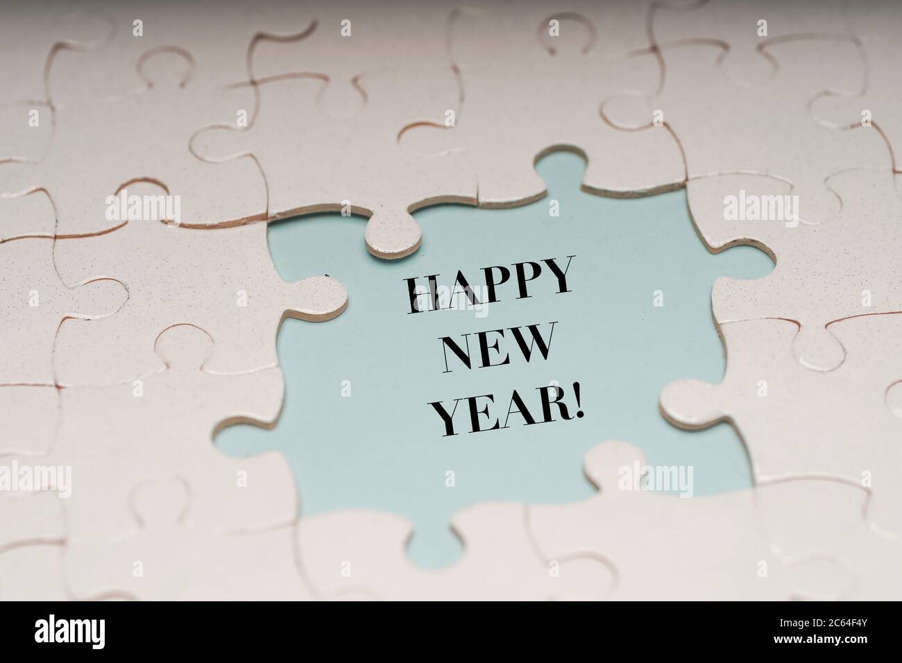Happy New Year wordings with puzzle pieces Stock Photo - Alamy