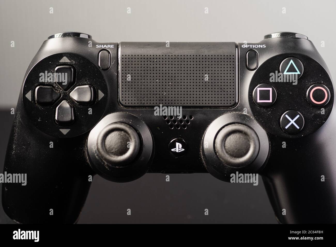 Closed up shot of Playstation 4 Dualshock controller. Playstation 4 is ...