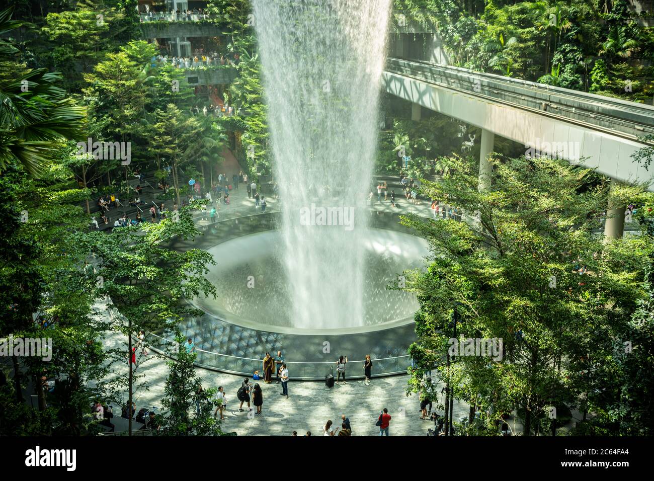 “Rain Vortex” is world’s tallest indoor waterfall located in Jewel ...