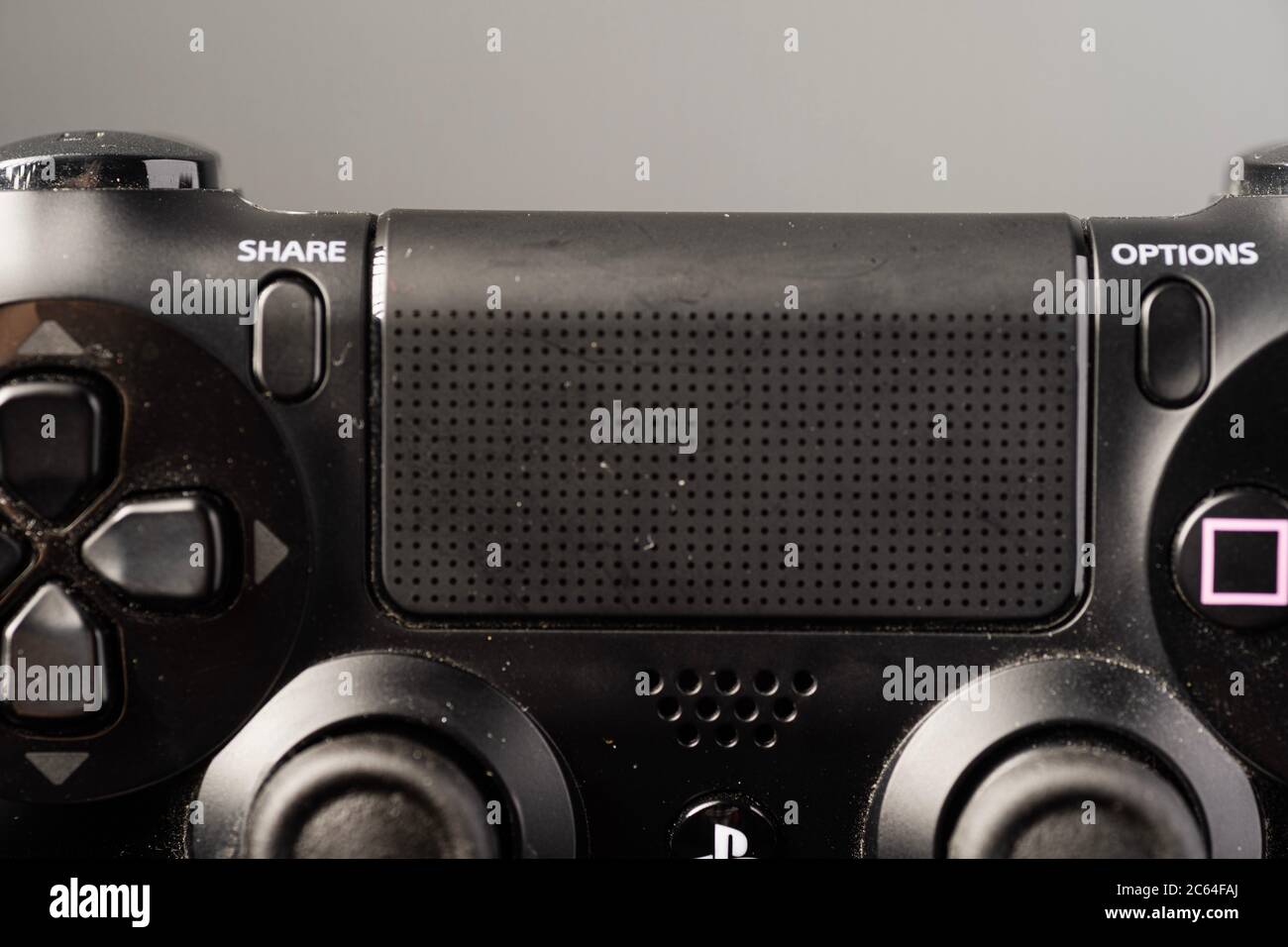Closed up shot of Playstation 4 Dualshock controller. Playstation 4 is ...