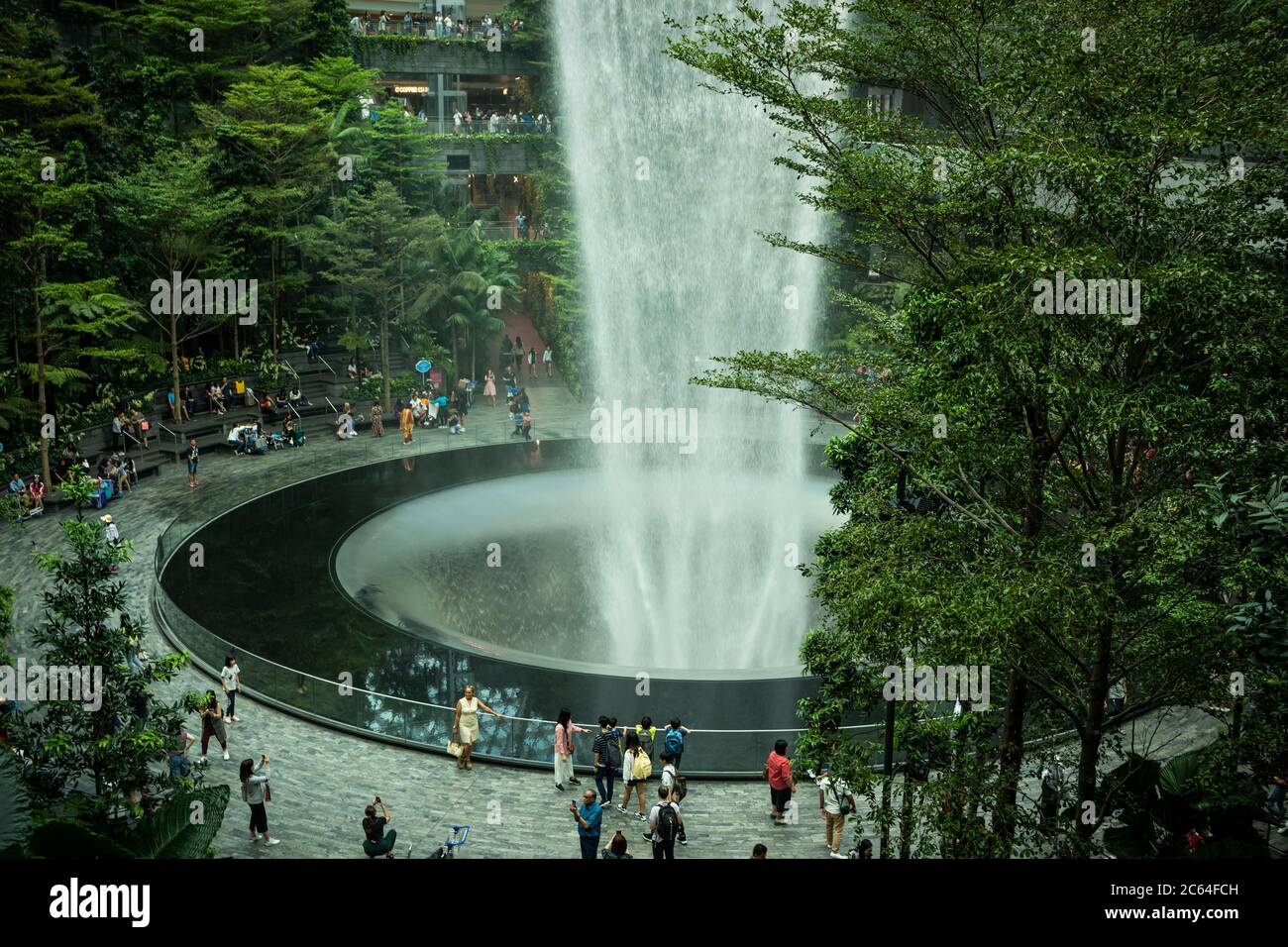 “Rain Vortex” is world’s tallest indoor waterfall located in Jewel ...