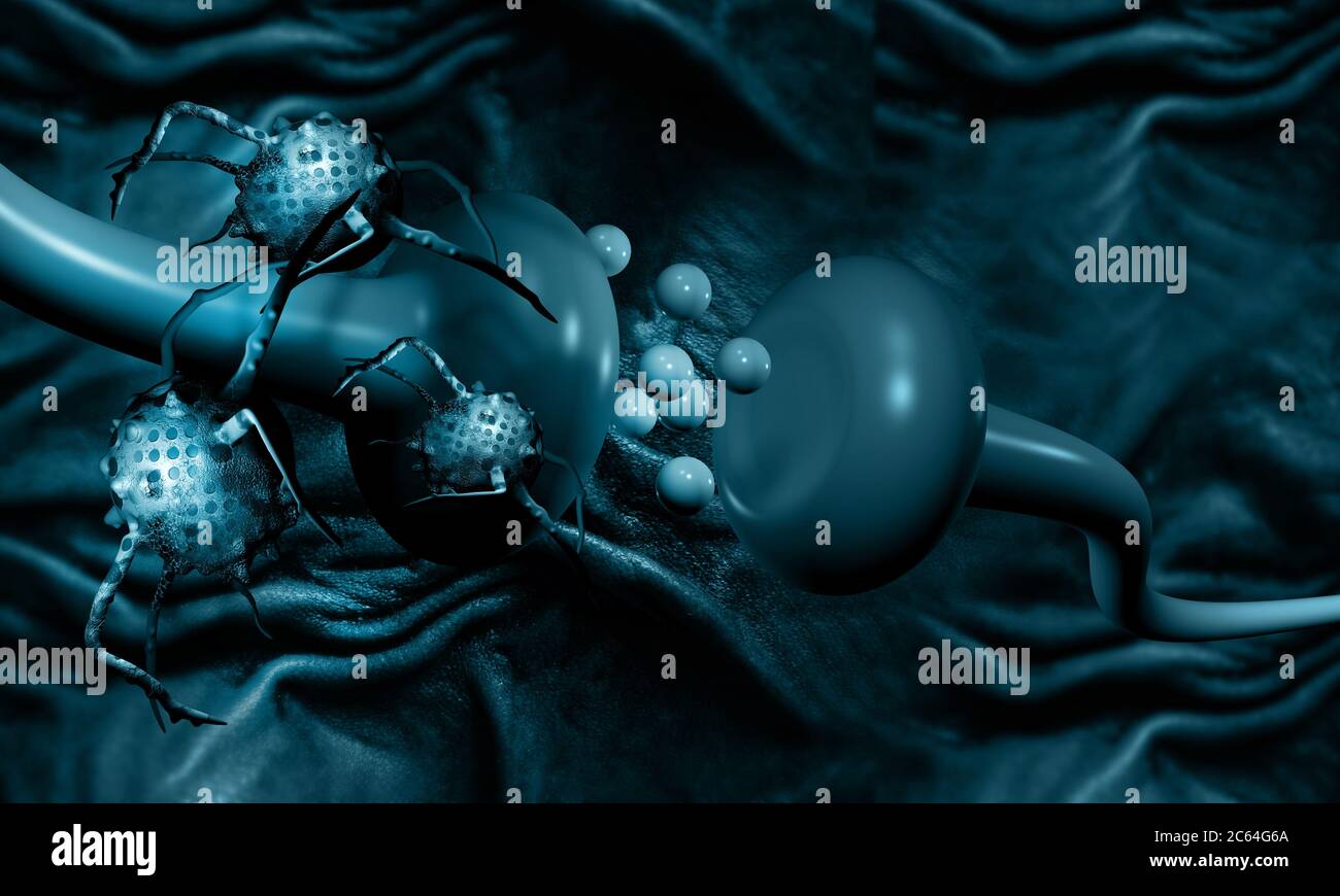 cancer cell made in 3d software Stock Photo - Alamy