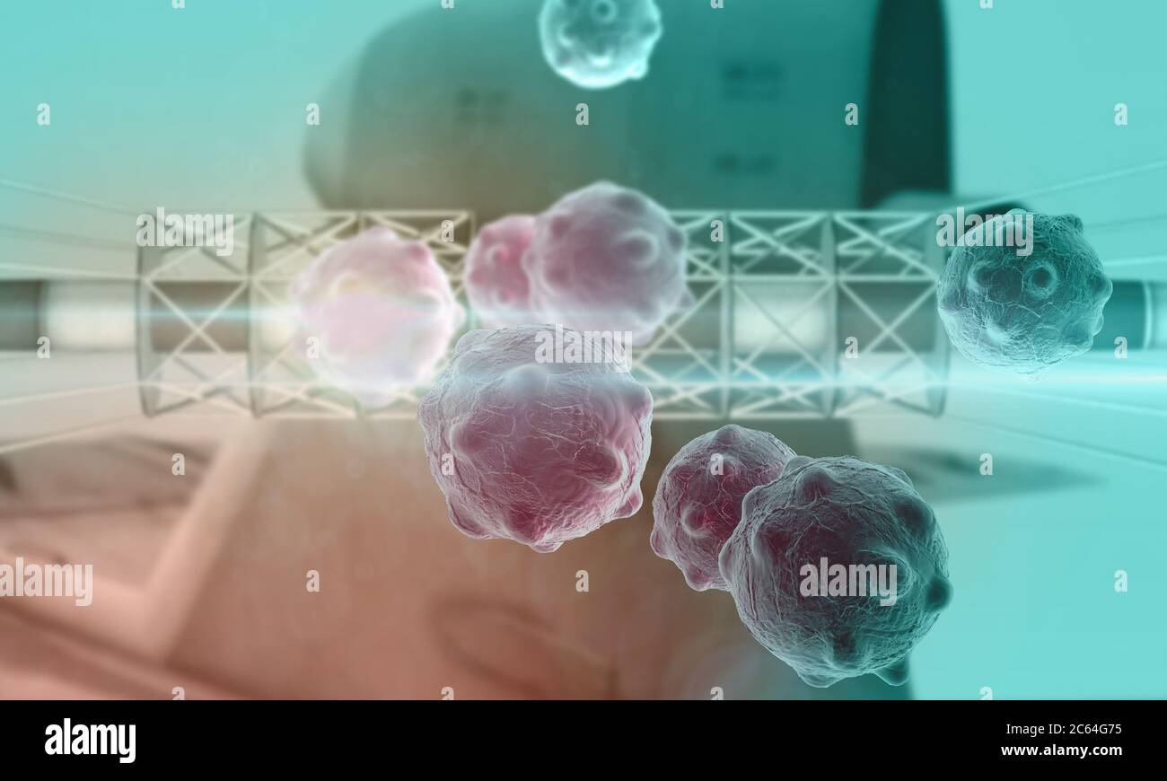 cancer cell made in 3d software Stock Photo - Alamy