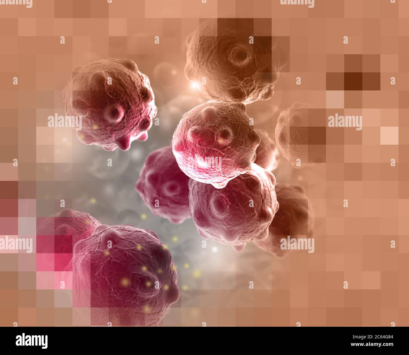 cancer cell made in 3d software Stock Photo - Alamy