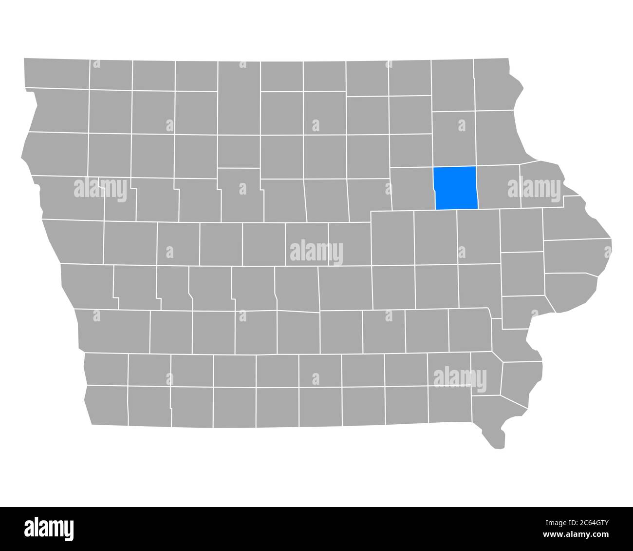 Map of Buchanan in Iowa Stock Photo - Alamy