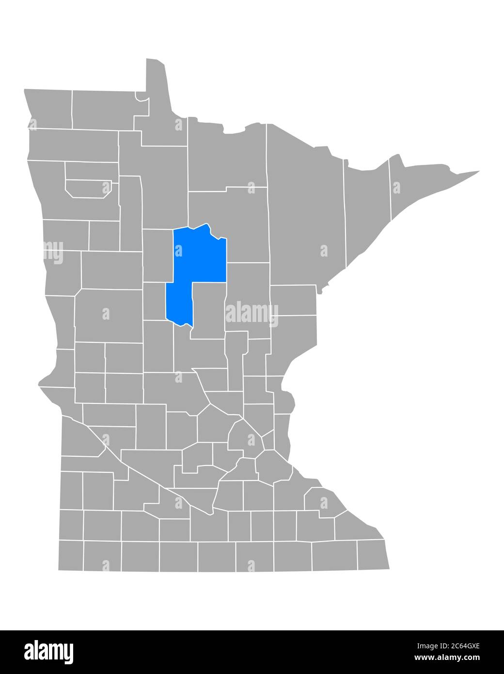 Map of Cass in Minnesota Stock Photo - Alamy