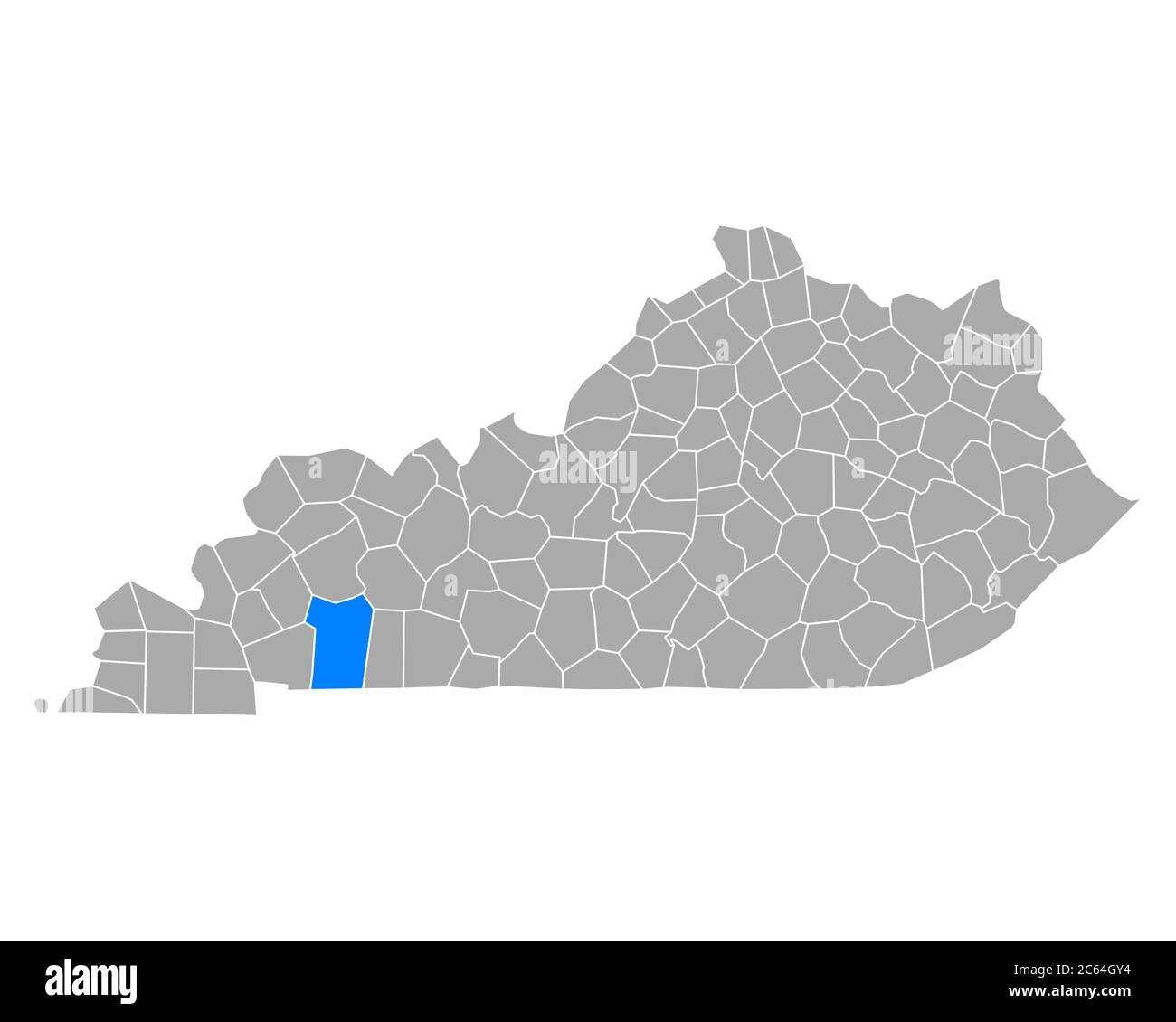 Map of Christian in Kentucky Stock Photo - Alamy