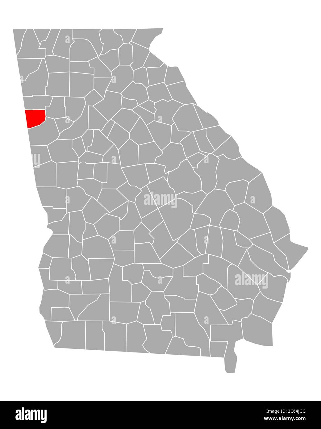 Map of Haralson in Georgia Stock Photo - Alamy