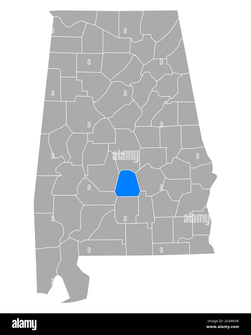 Map of Lowndes in Alabama Stock Photo - Alamy