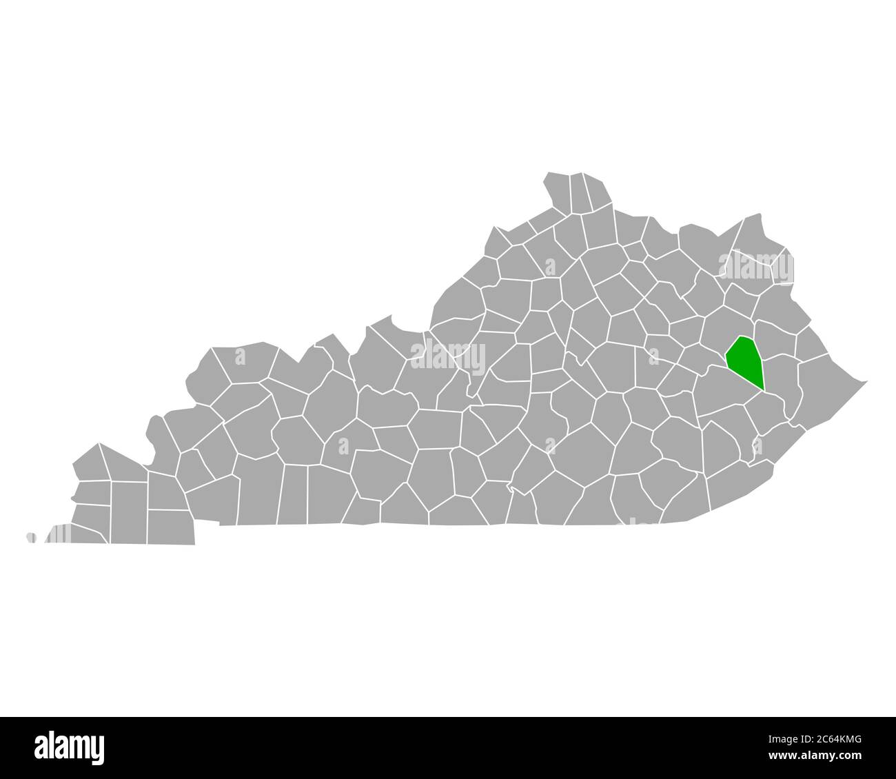 Map of Magoffin in Kentucky Stock Photo - Alamy