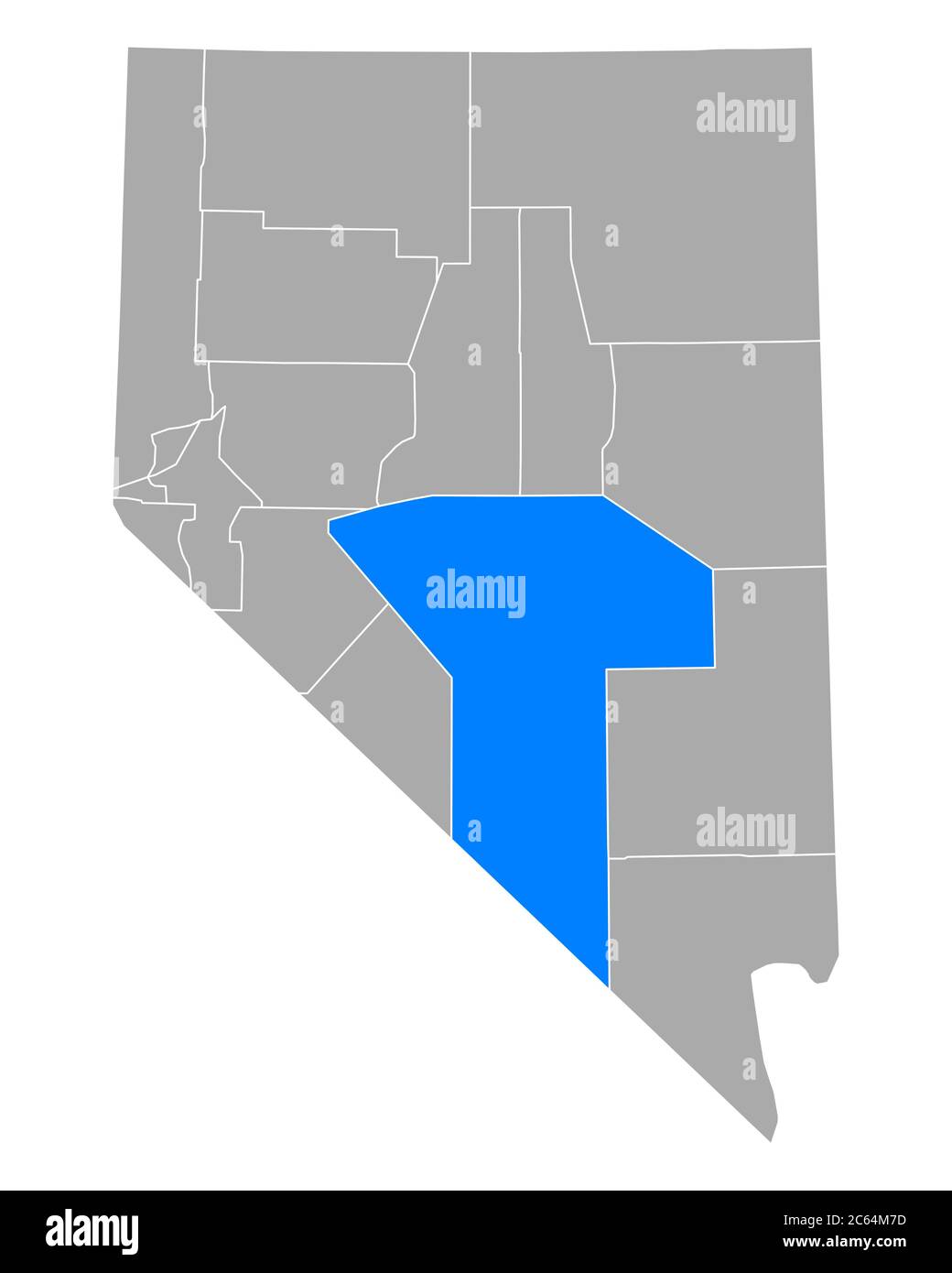 Map of Nye in Nevada Stock Photo - Alamy