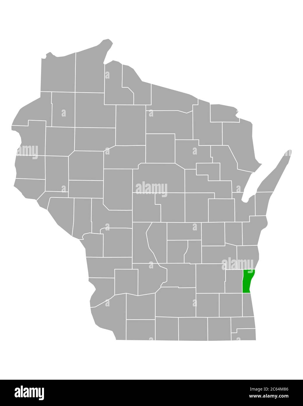 Map of Ozaukee in Wisconsin Stock Photo - Alamy