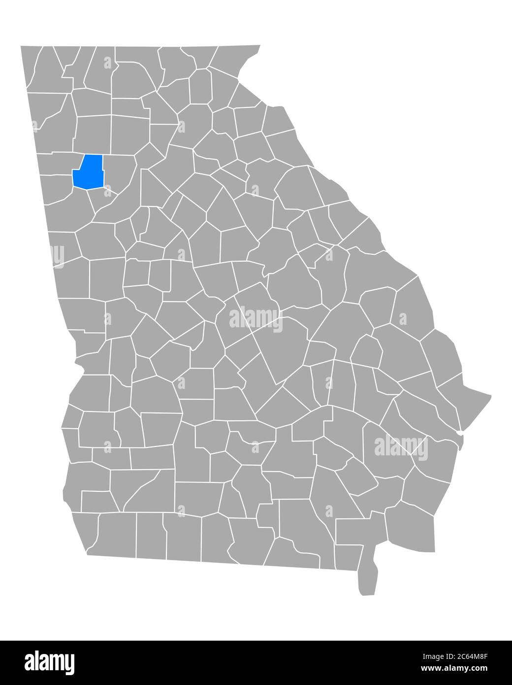 Map of Paulding in Georgia Stock Photo - Alamy