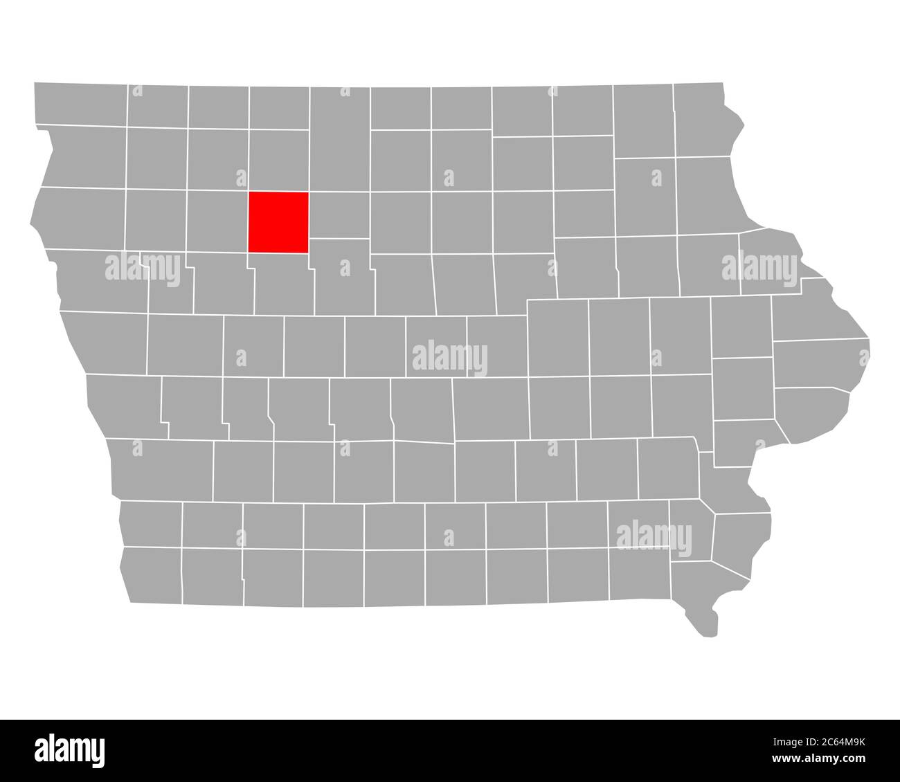 Map of Pocahontas in Iowa Stock Photo - Alamy