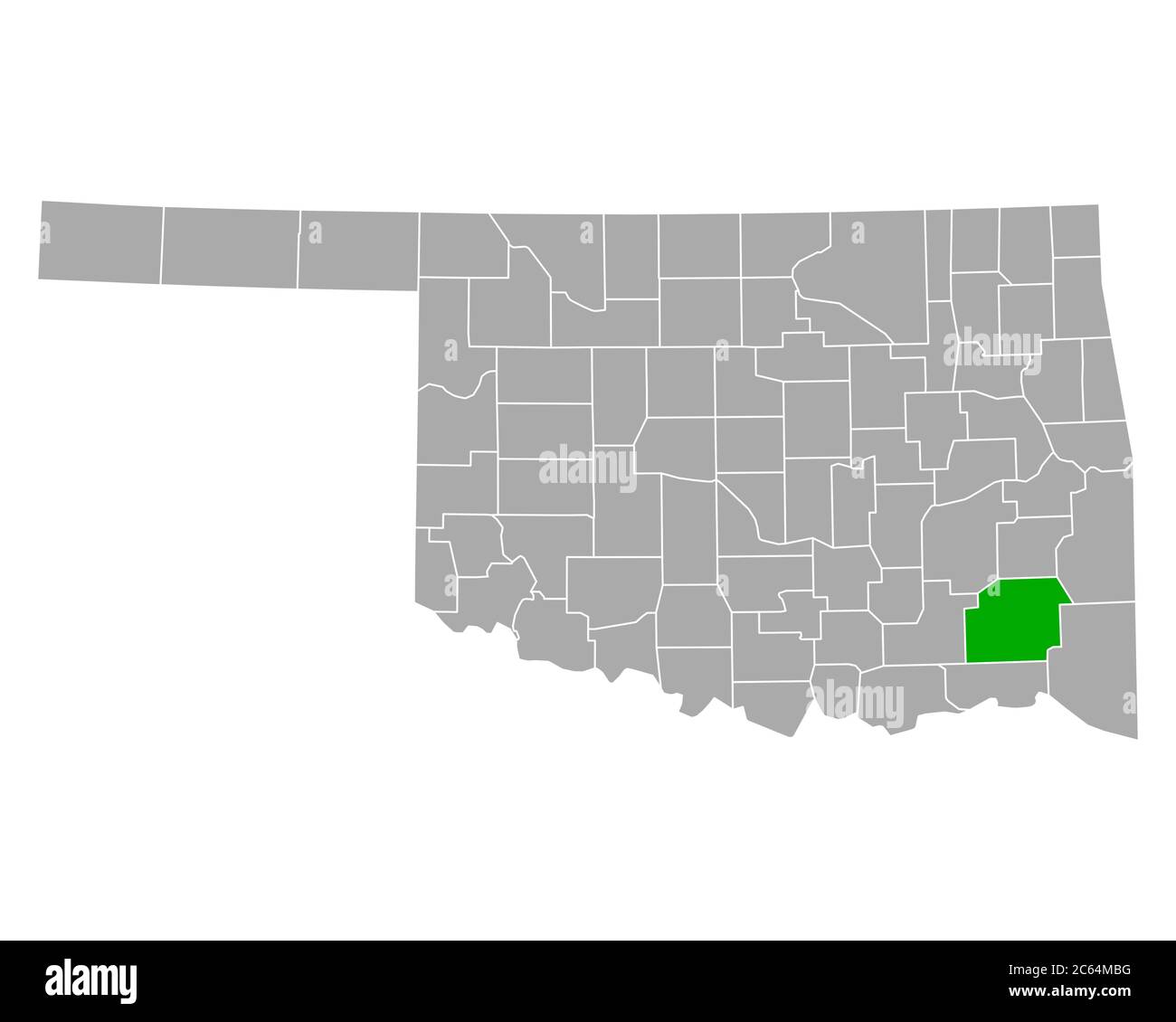 Map of Pushmataha in Oklahoma Stock Photo - Alamy
