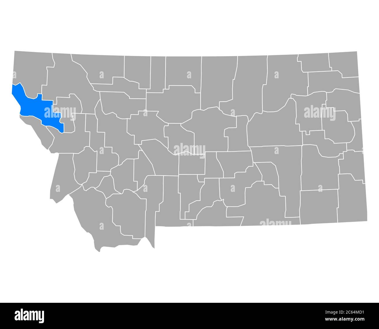 Map of Sanders in Montana Stock Photo - Alamy
